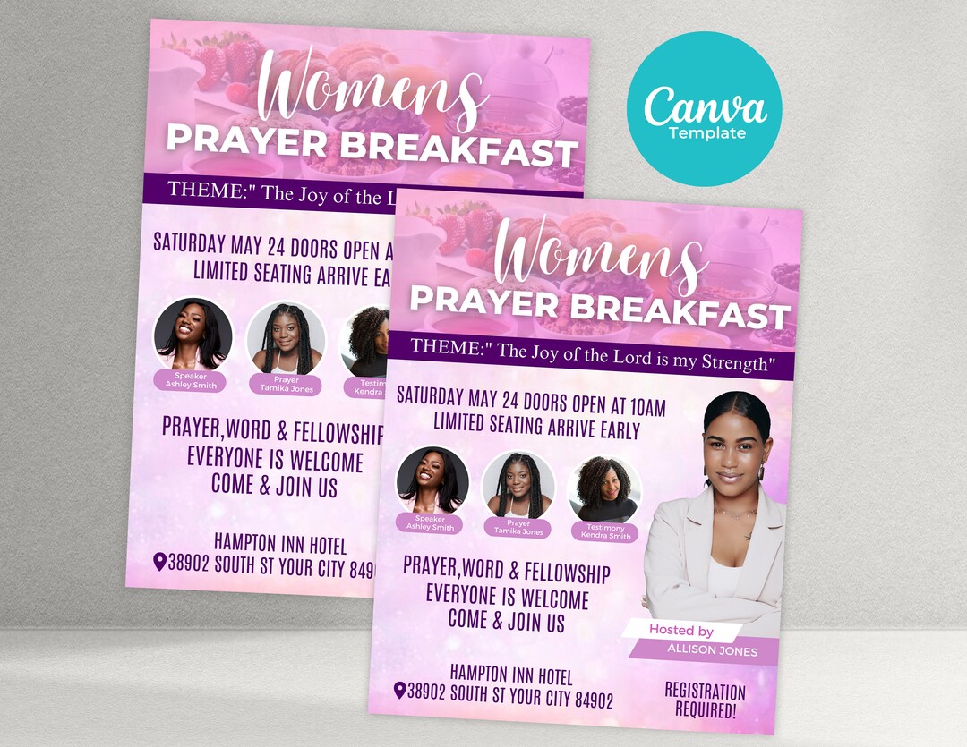 Womens Prayer Breakfast Flyer, Church Flyer - Etsy