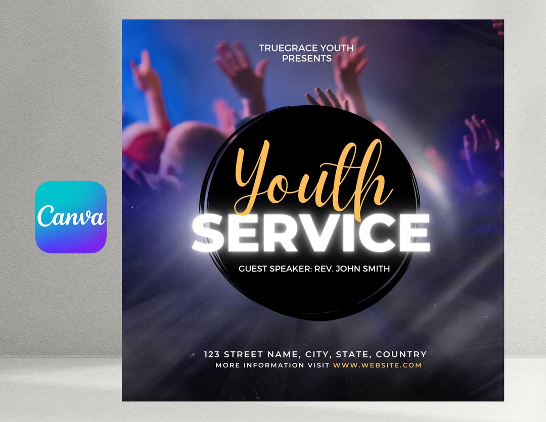 Church Youth Flyer, 3 Colors Included - Etsy