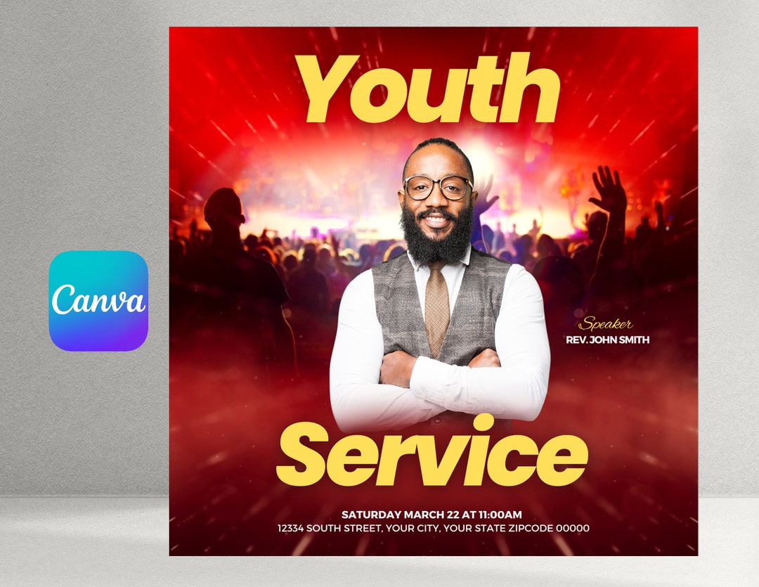 Youth Service Flyer, Church Flyer - Etsy