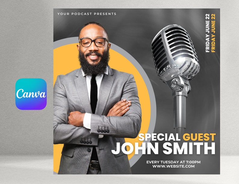 Podcast Flyer Template - Etsy