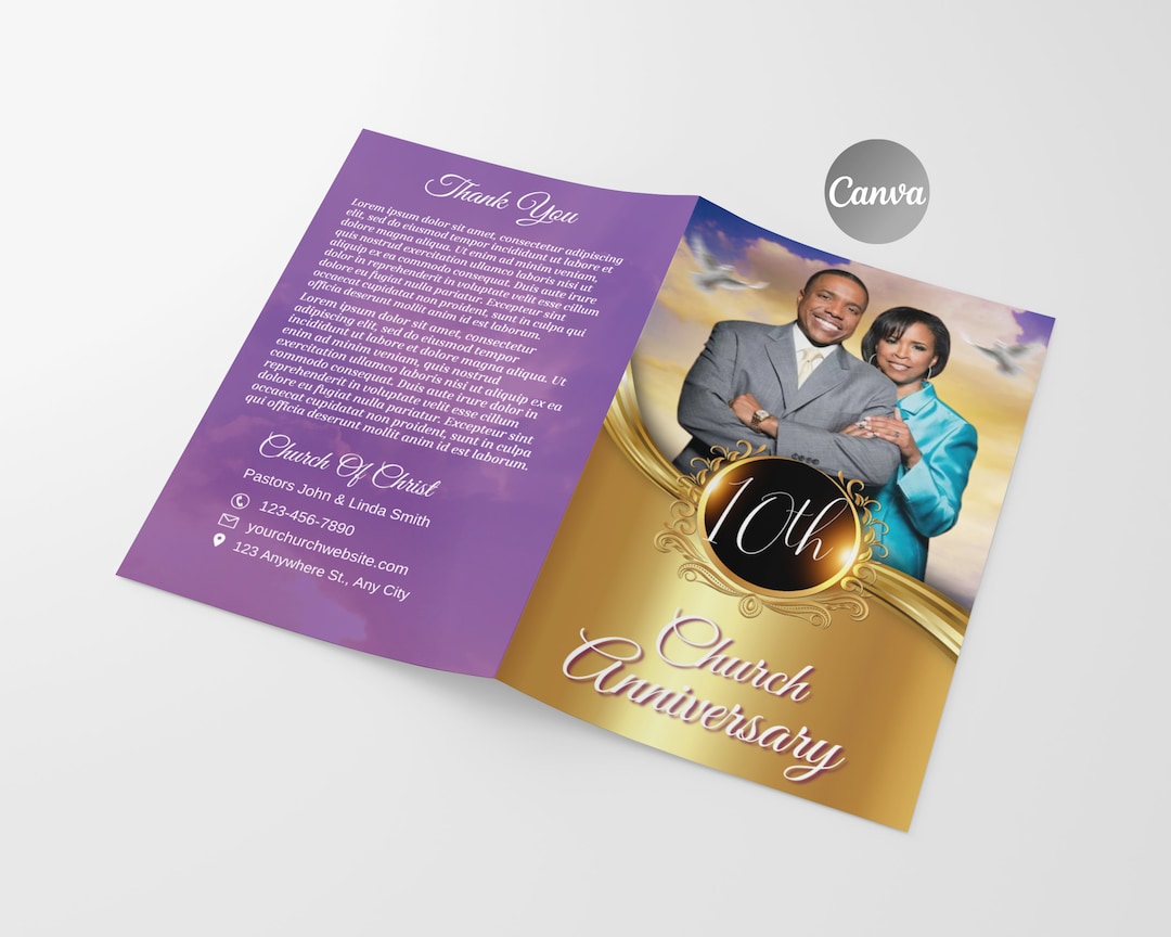 DIY Church Anniversary Program Template - Etsy