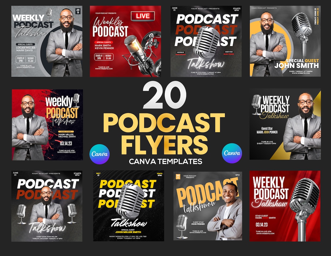 Podcast Flyer Bundle, 20 Podcast Flyers - Etsy