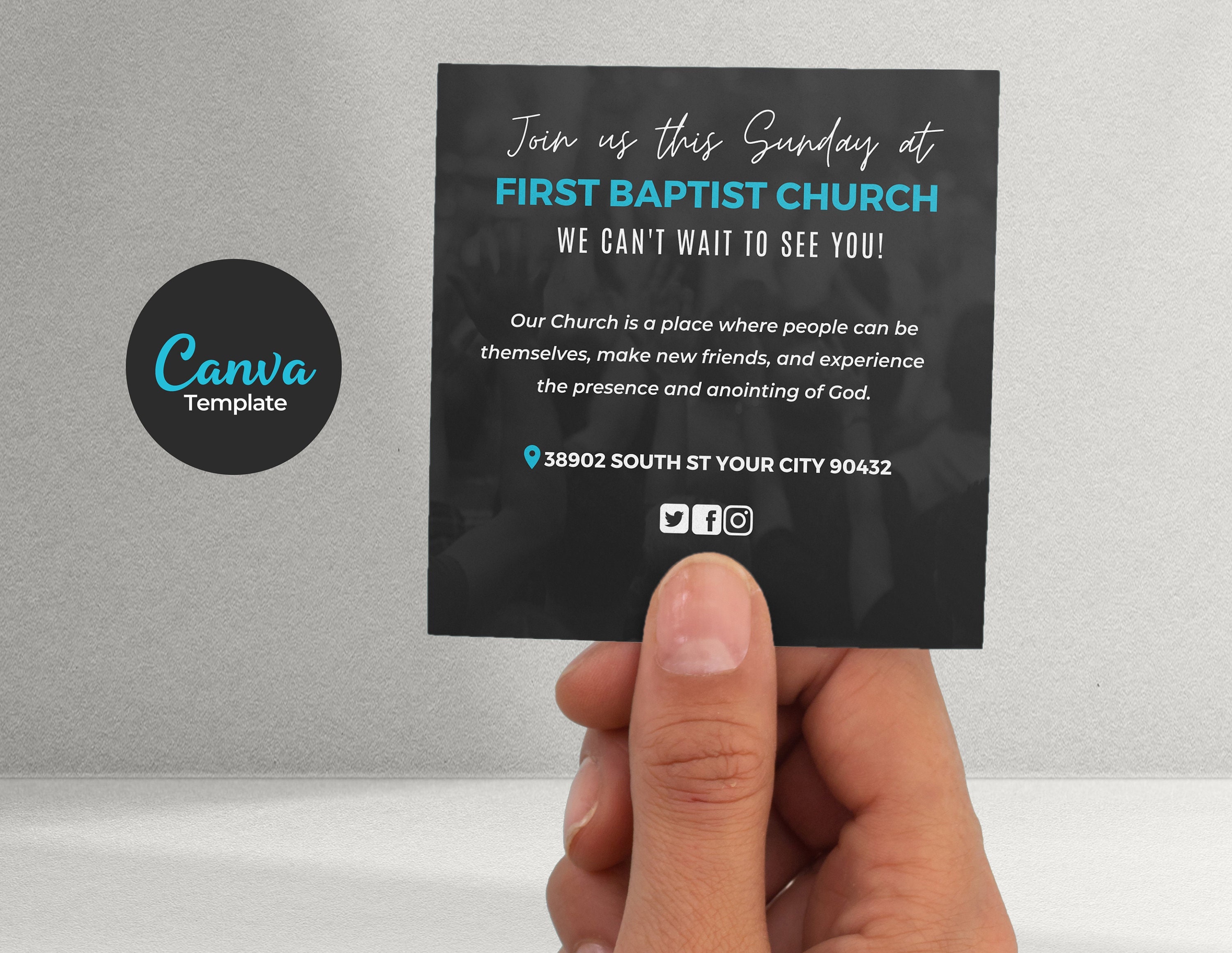 Church Invite Card Template - Etsy Canada