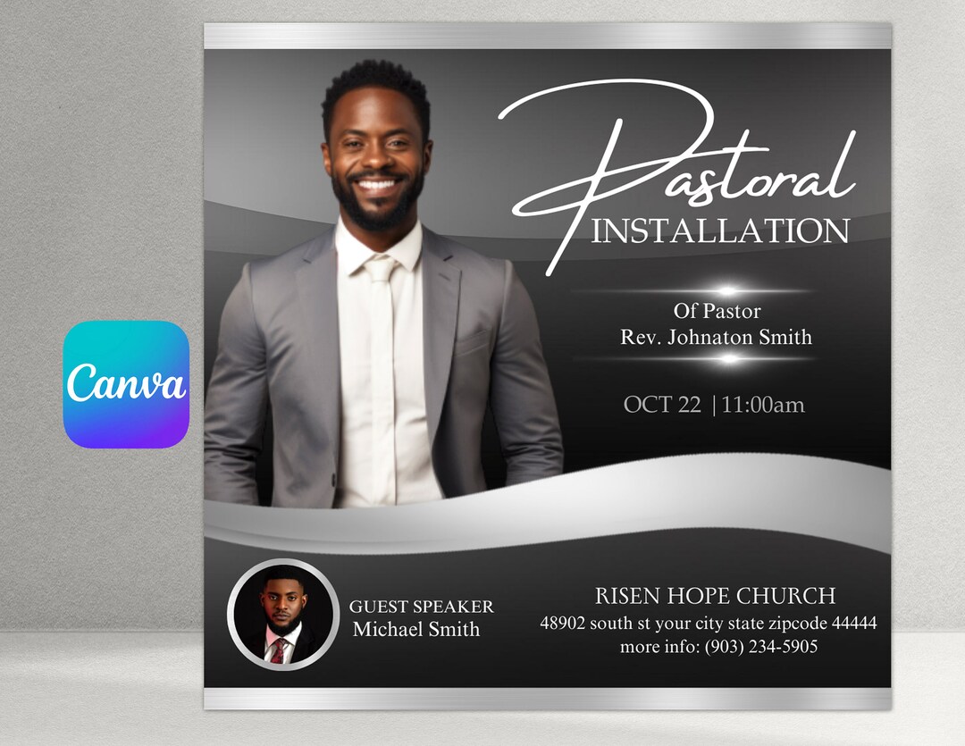 Pastoral Installation Church Flyer, Church Flyer - Etsy