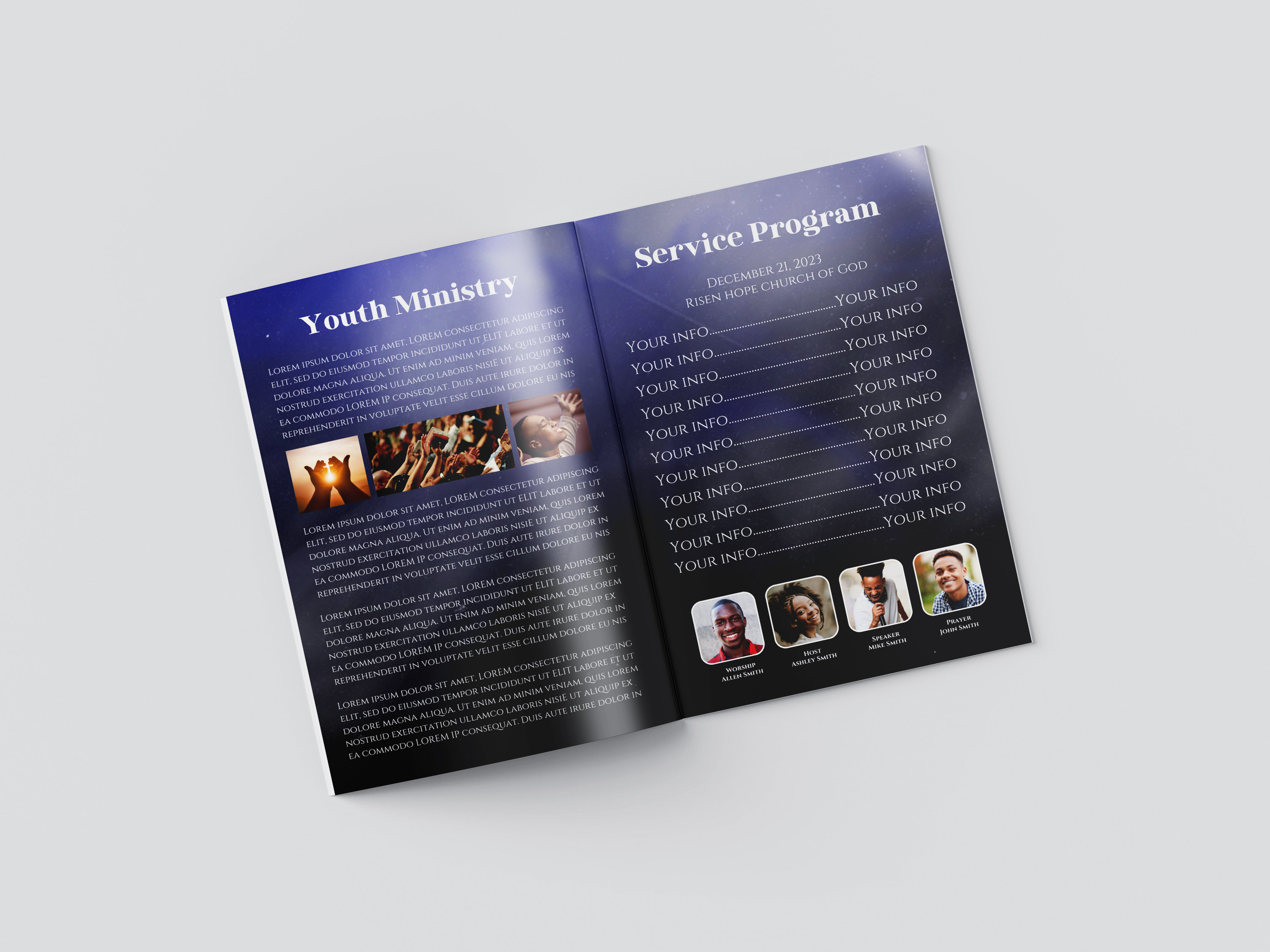 Youth Church Brochure Program, Youth Event Brochure Program - Etsy