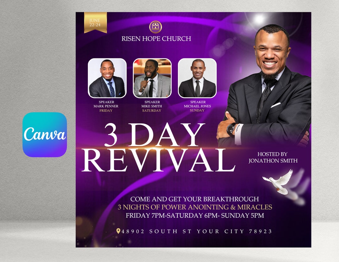 Church Flyer, Church Revival Flyer - Etsy