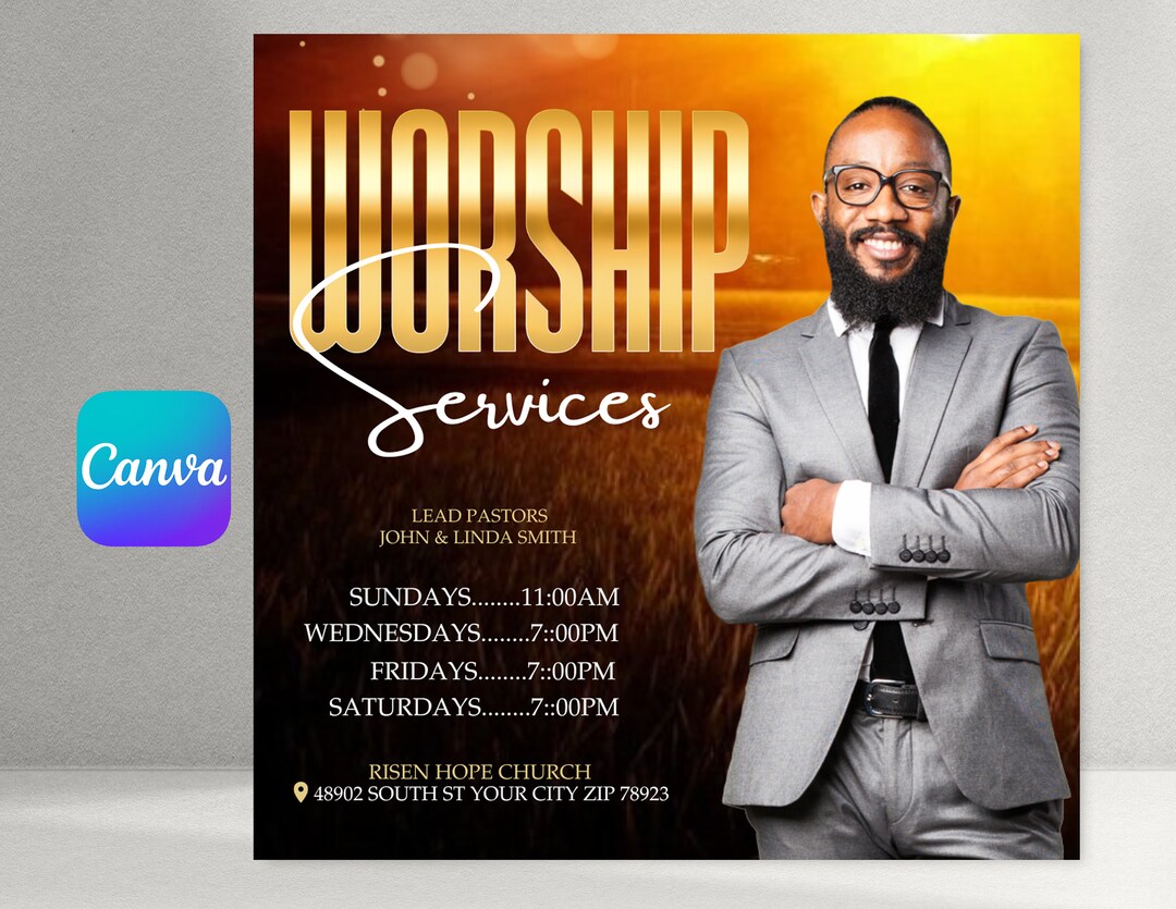 Church Flyer, Church Weekly Services Flyer - Etsy