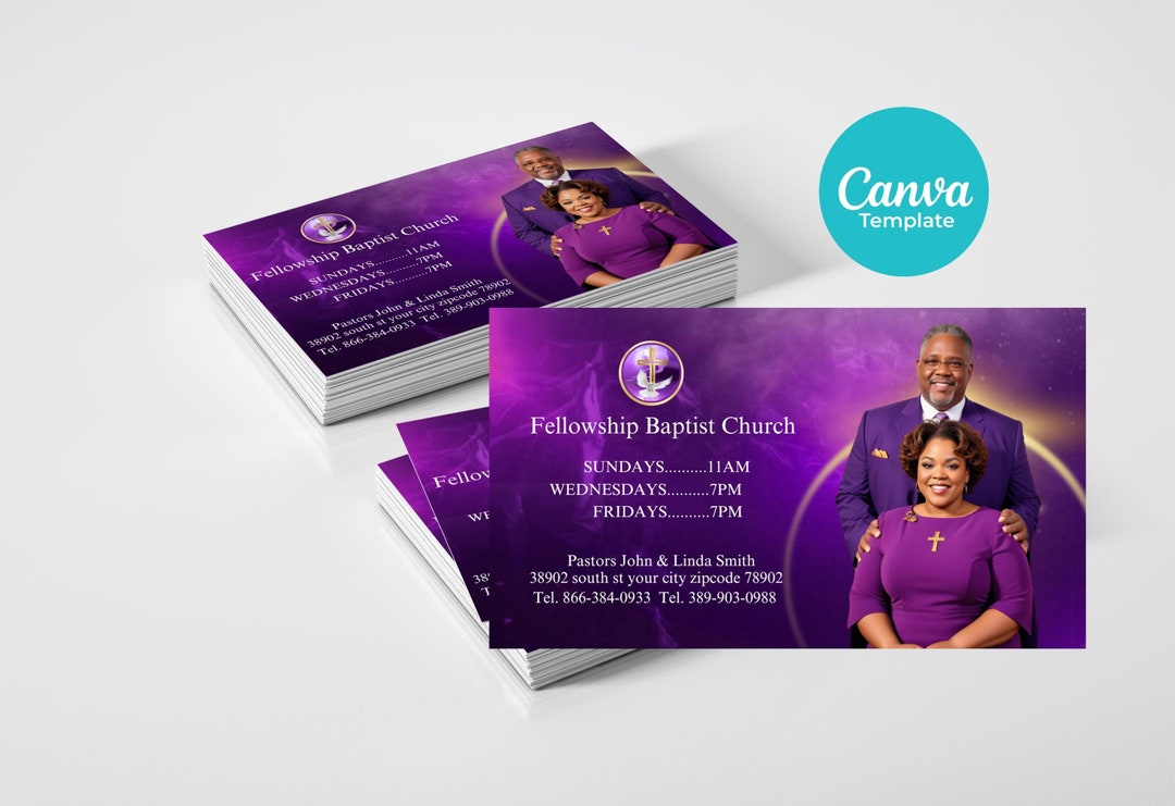 DIY Church Business Card Template - Etsy