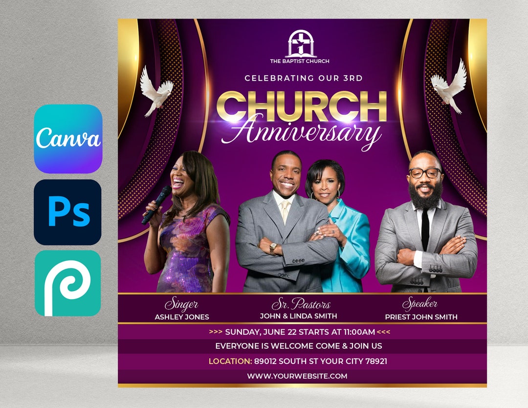 Church Anniversary Flyer - Etsy