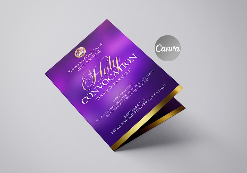 Holy Convocation Church Brochure, Holy Convocation Church Program - Etsy