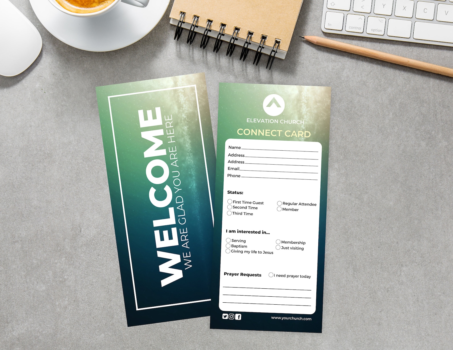 Church Connection Card Church Welcome Card Template - Etsy