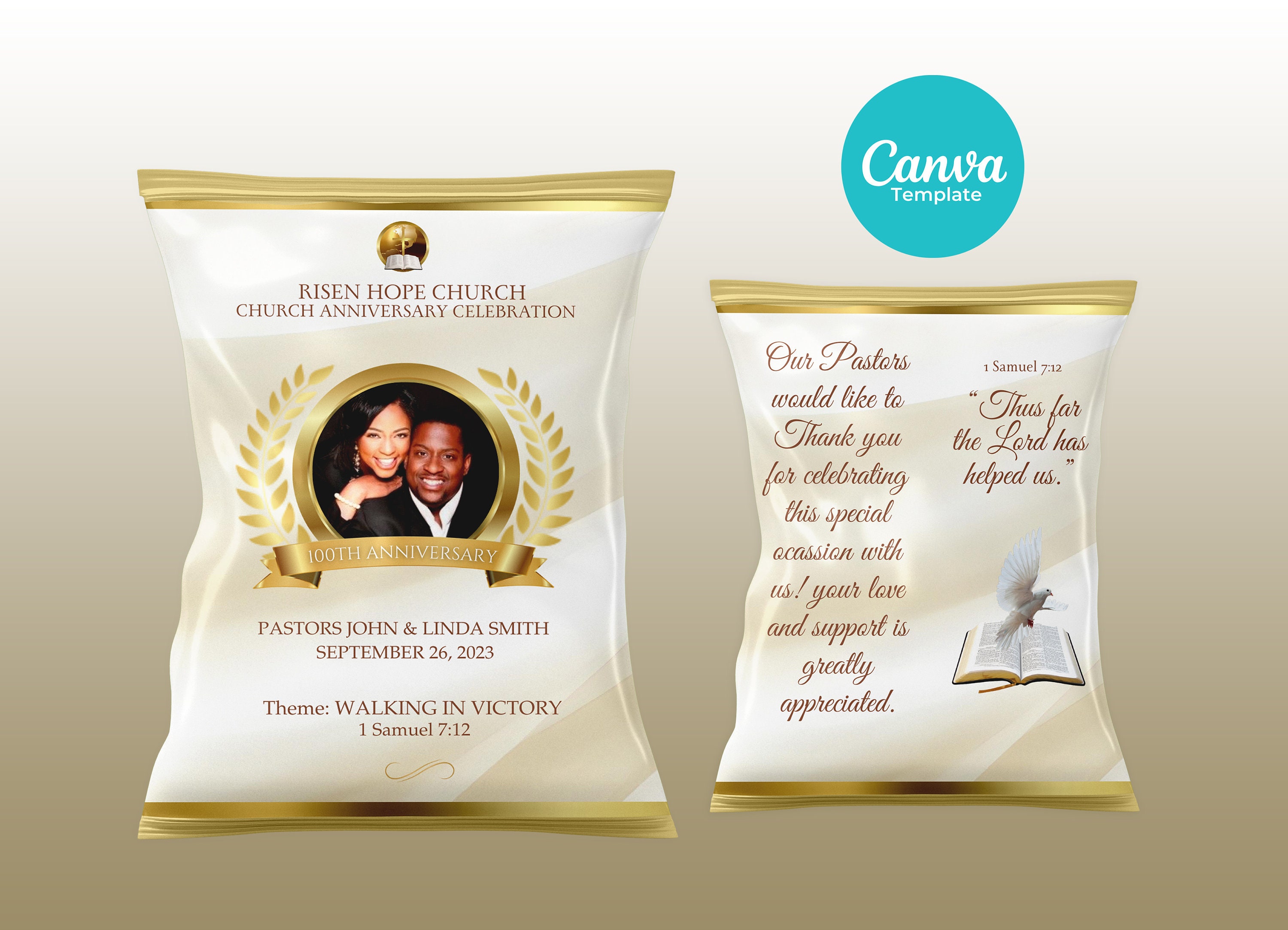 Church Anniversary Chip Bag Template - Etsy