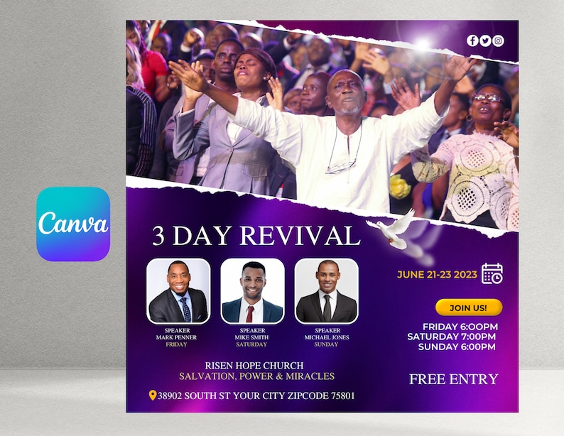 Church Flyer, Church Revival Flyer - Etsy