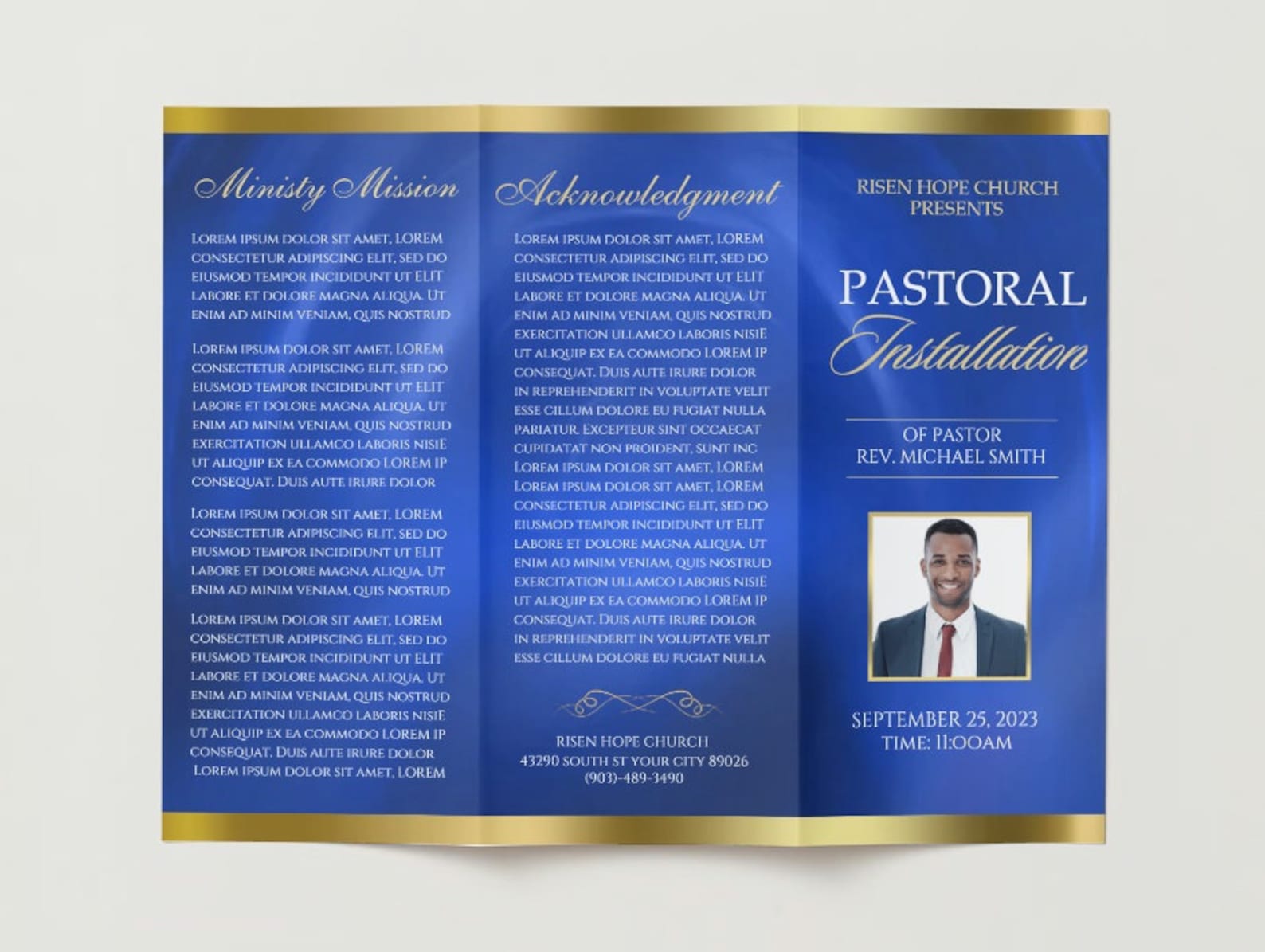 Pastoral Installation Program Trifold Brochure Template - Etsy