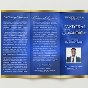Pastoral Installation Program Trifold Brochure Template - Etsy
