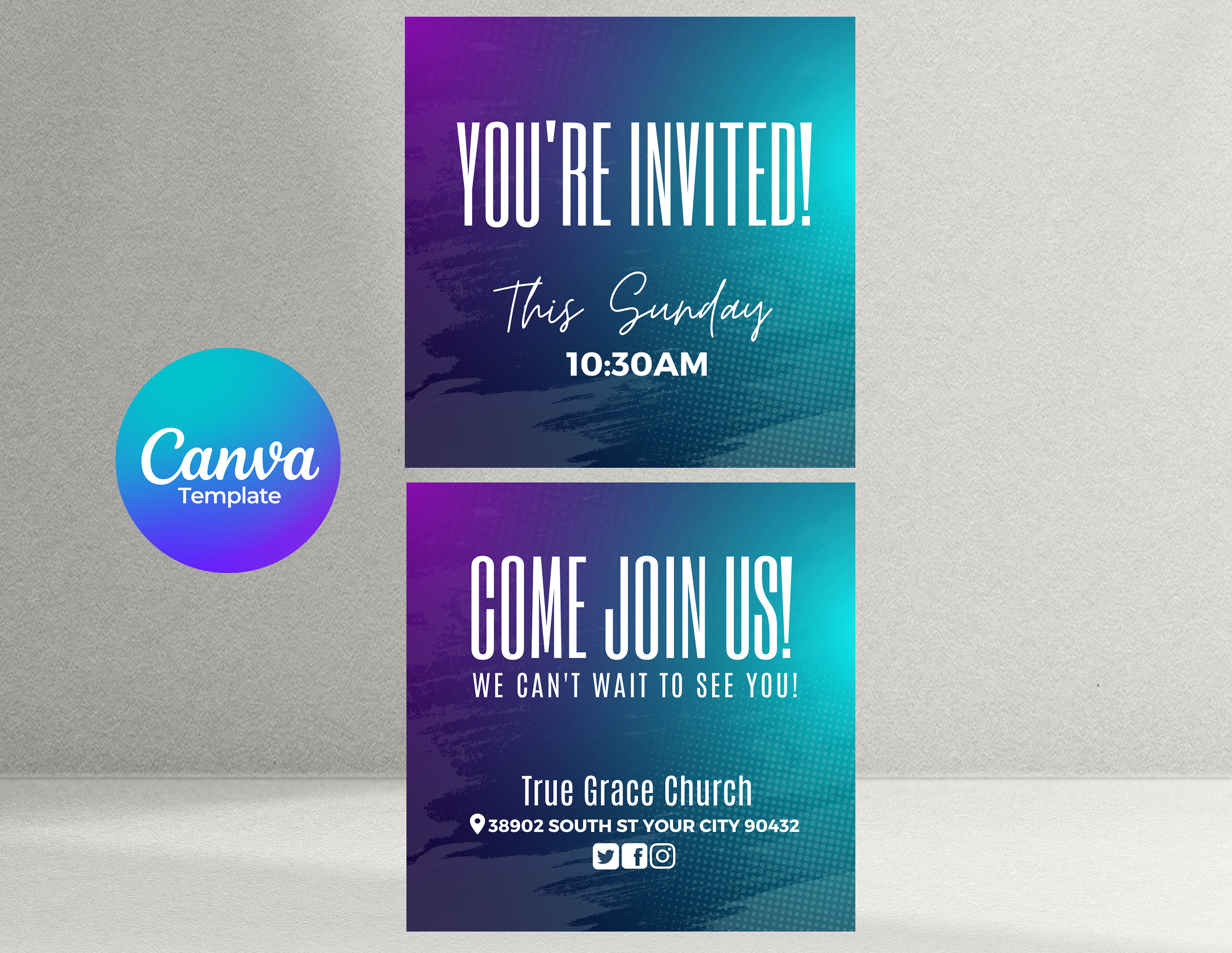 Church Invite Card Template - Etsy