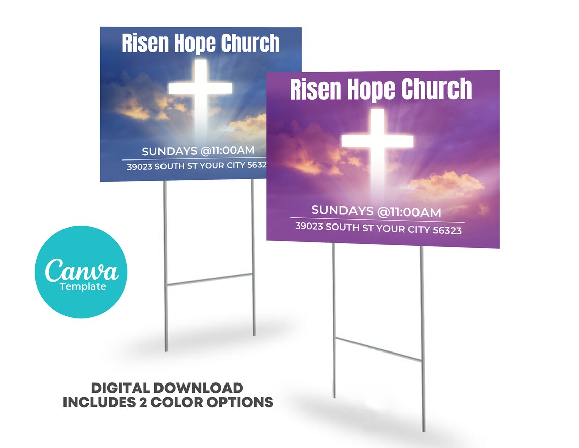 Church Yard Sign Template - Etsy
