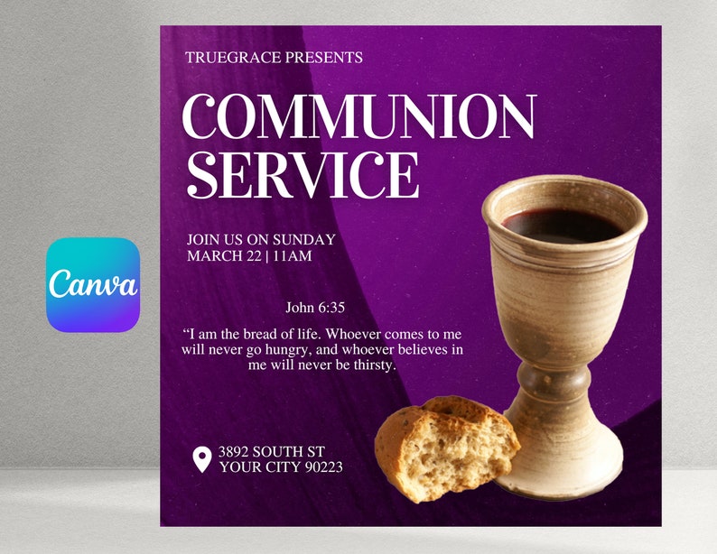 Communion Service Flyer, Church Flyer - Etsy