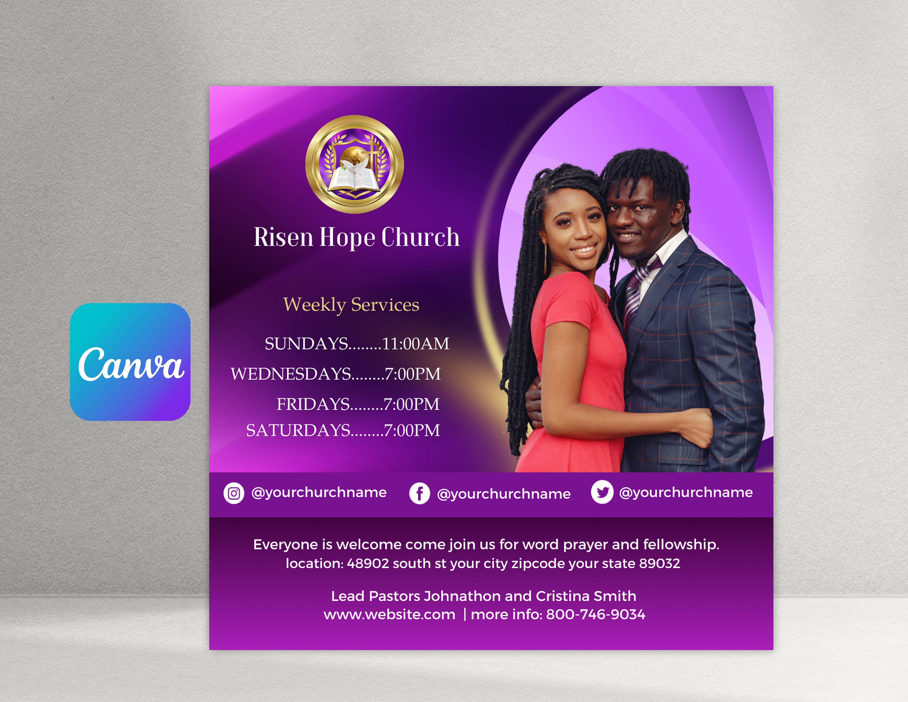 Church Flyer, Church Weekly Services Flyer - Etsy