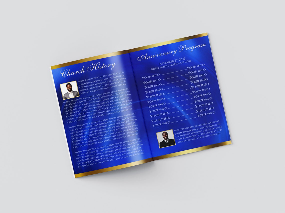 DIY Church Anniversary Program Template - Etsy