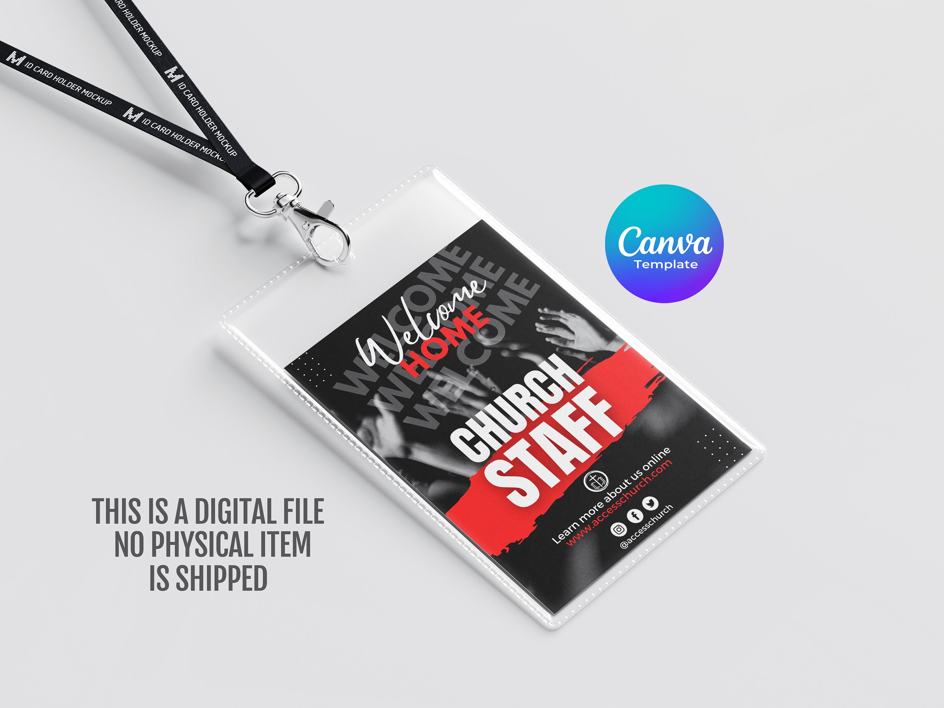 Church Staff Badge, Church Volunteer Badge, Church Badge Template - Etsy