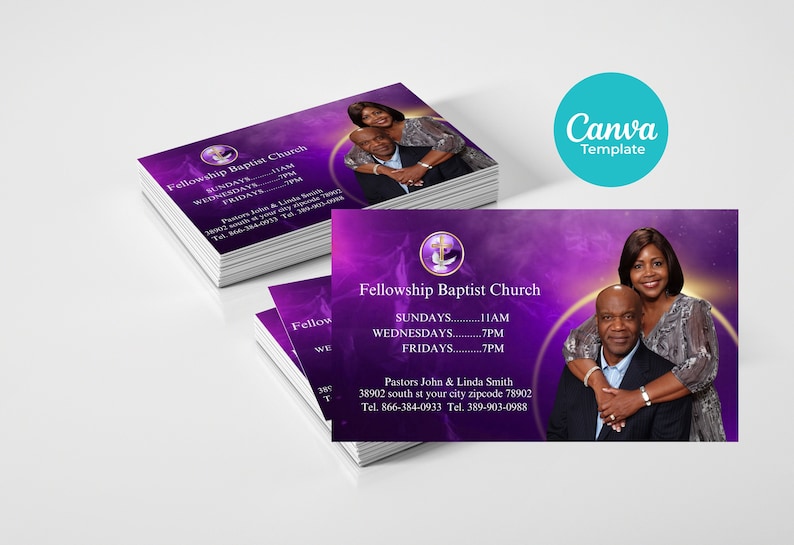DIY Church Business Card Template - Etsy