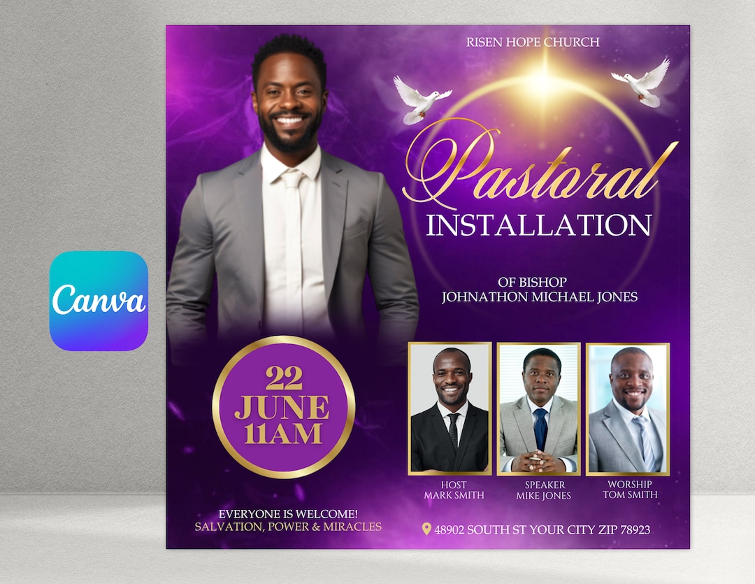 Pastoral Installation Church Flyer, Church Flyer - Etsy