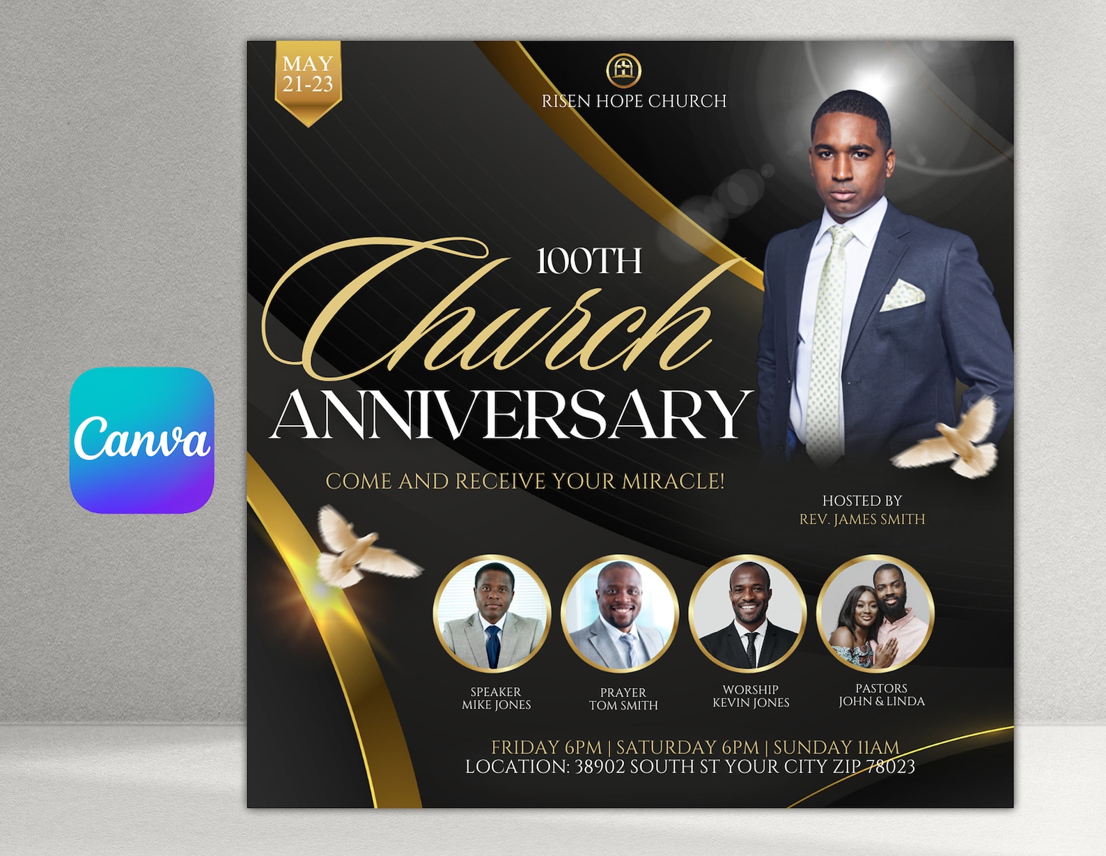 Church Flyer, Church Anniversary Flyer - Etsy