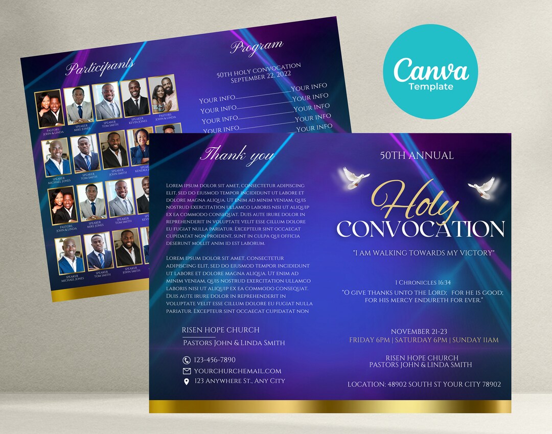 Holy Convocation Church Brochure Holy Convocation Church - Etsy