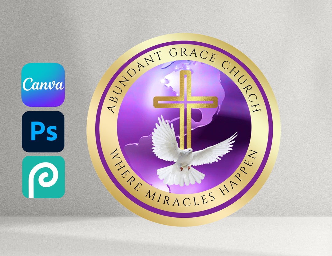 Church Logo Template, Gold and Purple Design - Etsy