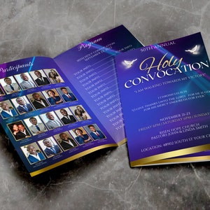 Holy Convocation Church Brochure, Holy Convocation Church Program - Etsy