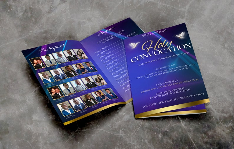 Holy Convocation Church Brochure, Holy Convocation Church Program - Etsy