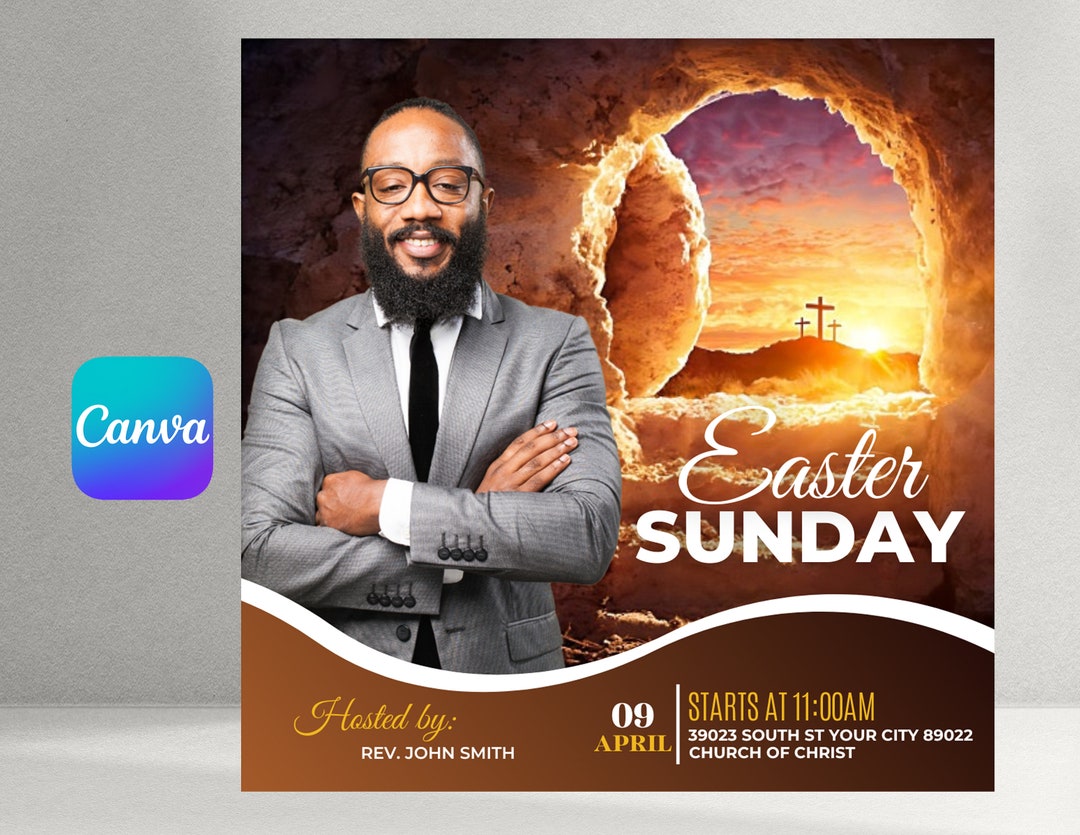 Resurrection Service Flyer, Church Flyer - Etsy
