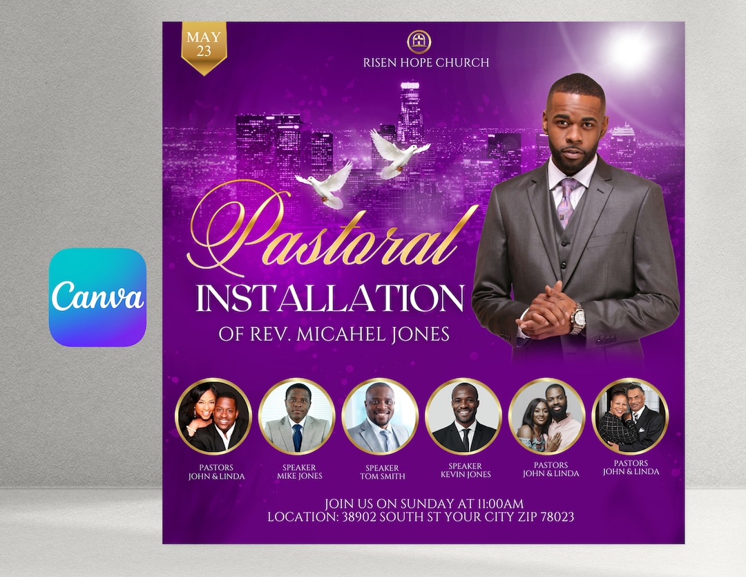 Pastoral Installation Church Flyer, Church Flyer - Etsy