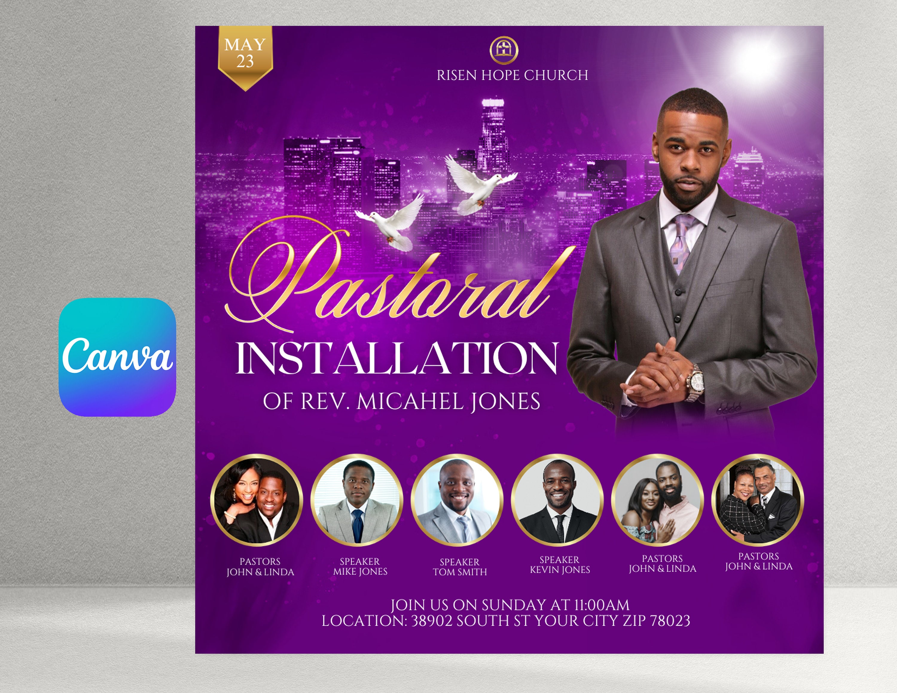 Pastoral Installation Church Flyer, Church Flyer - Etsy