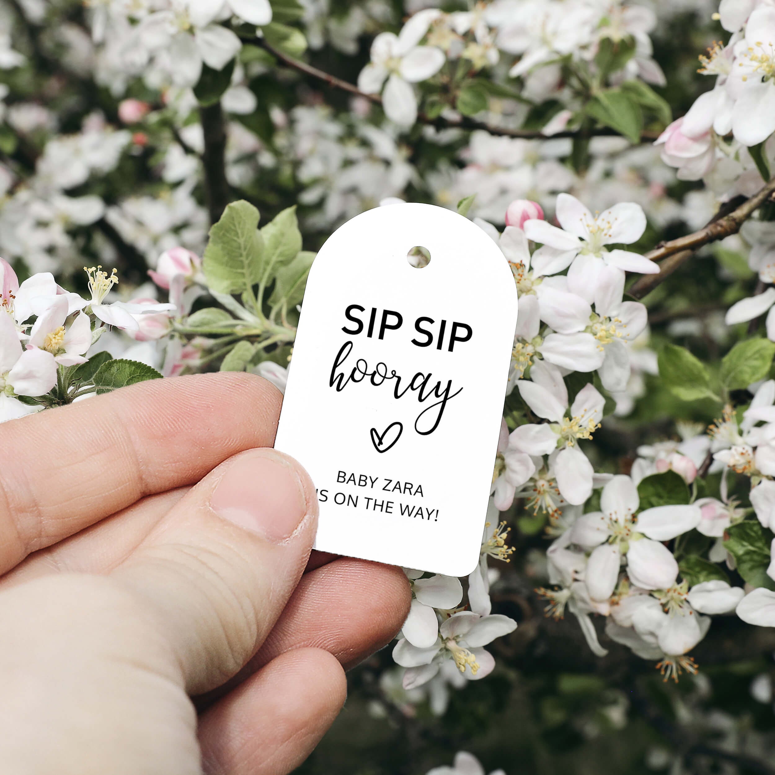 Sip Sip Hooray Mini Bottle Gift Tags (1.25"x1.8" In): Fun Baby Shower ...