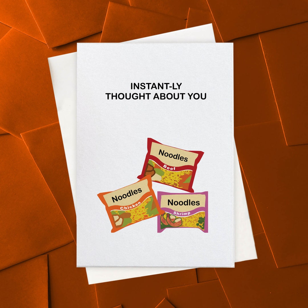 Instant Noodle Card, Long Distance Thinking About You Just Because Card ...