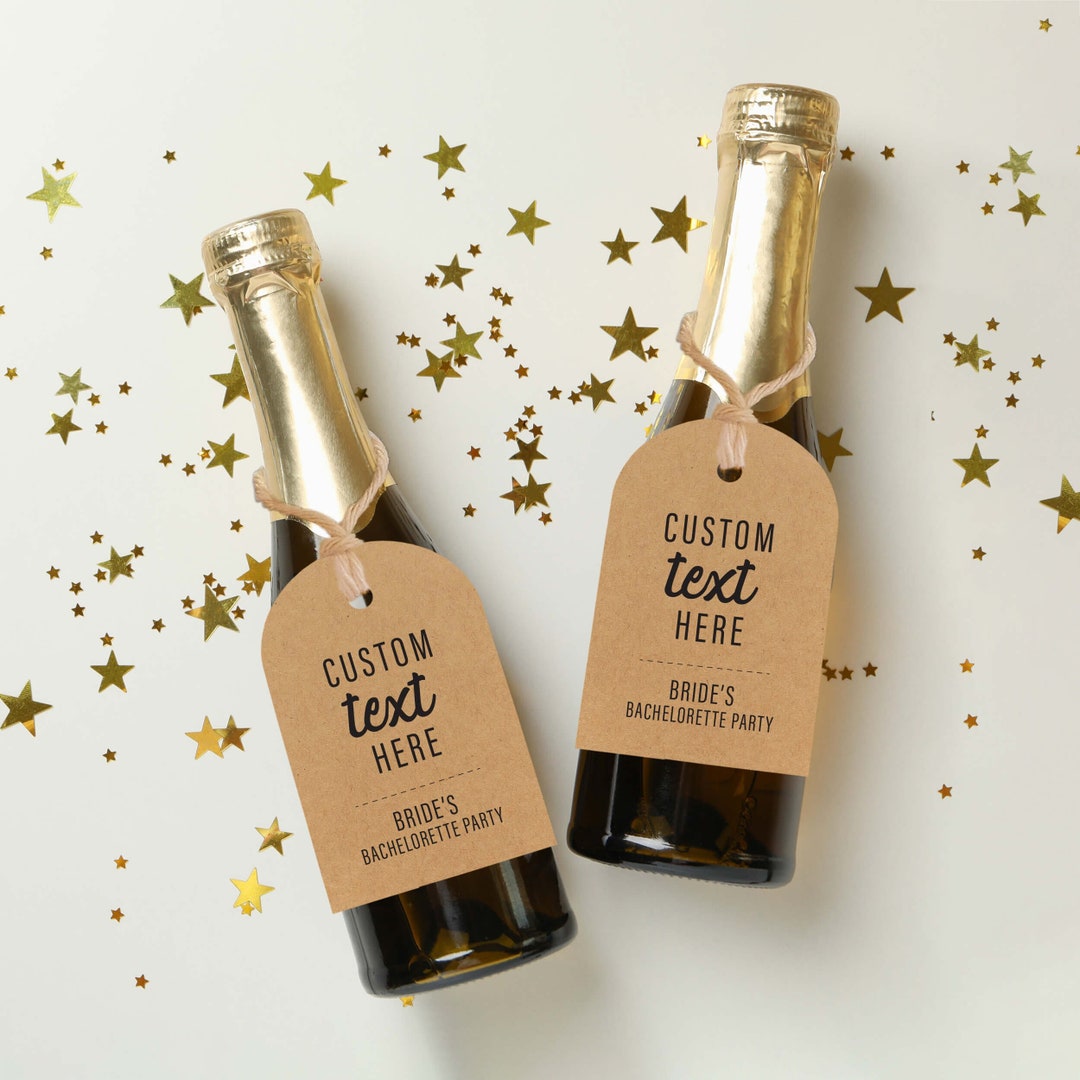 Custom Mini Alcohol Bottle Tags: Bachelorette Party Favors - Etsy