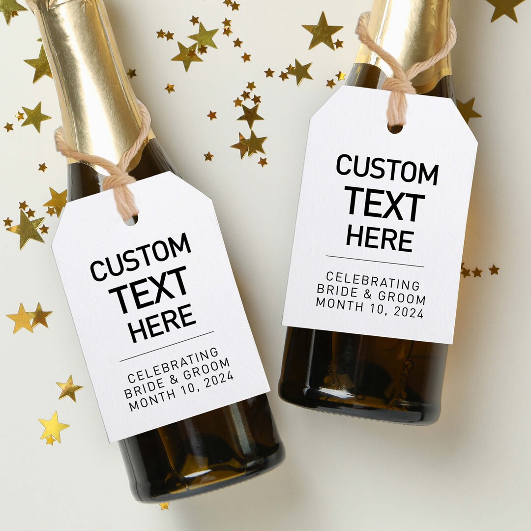 Custom Simple Mini Alcohol Bottle Gift Tags (1.25"x1.8" In): Wedding ...