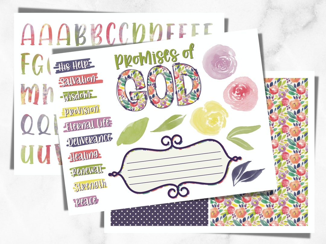 Bible Journaling Printable | Promises of God Printable, Floral, Wisdom ...