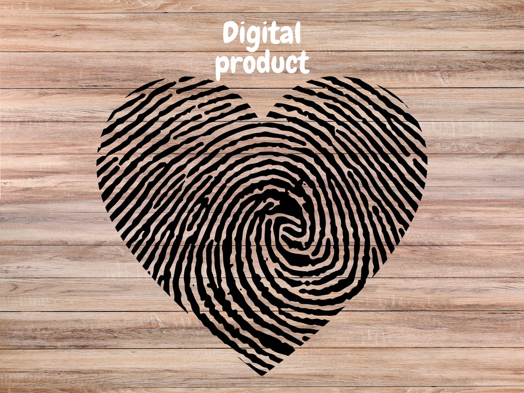 Fingerprint Heart Cutting File, Love Fingerprint PNG, SVG, Cutting File ...