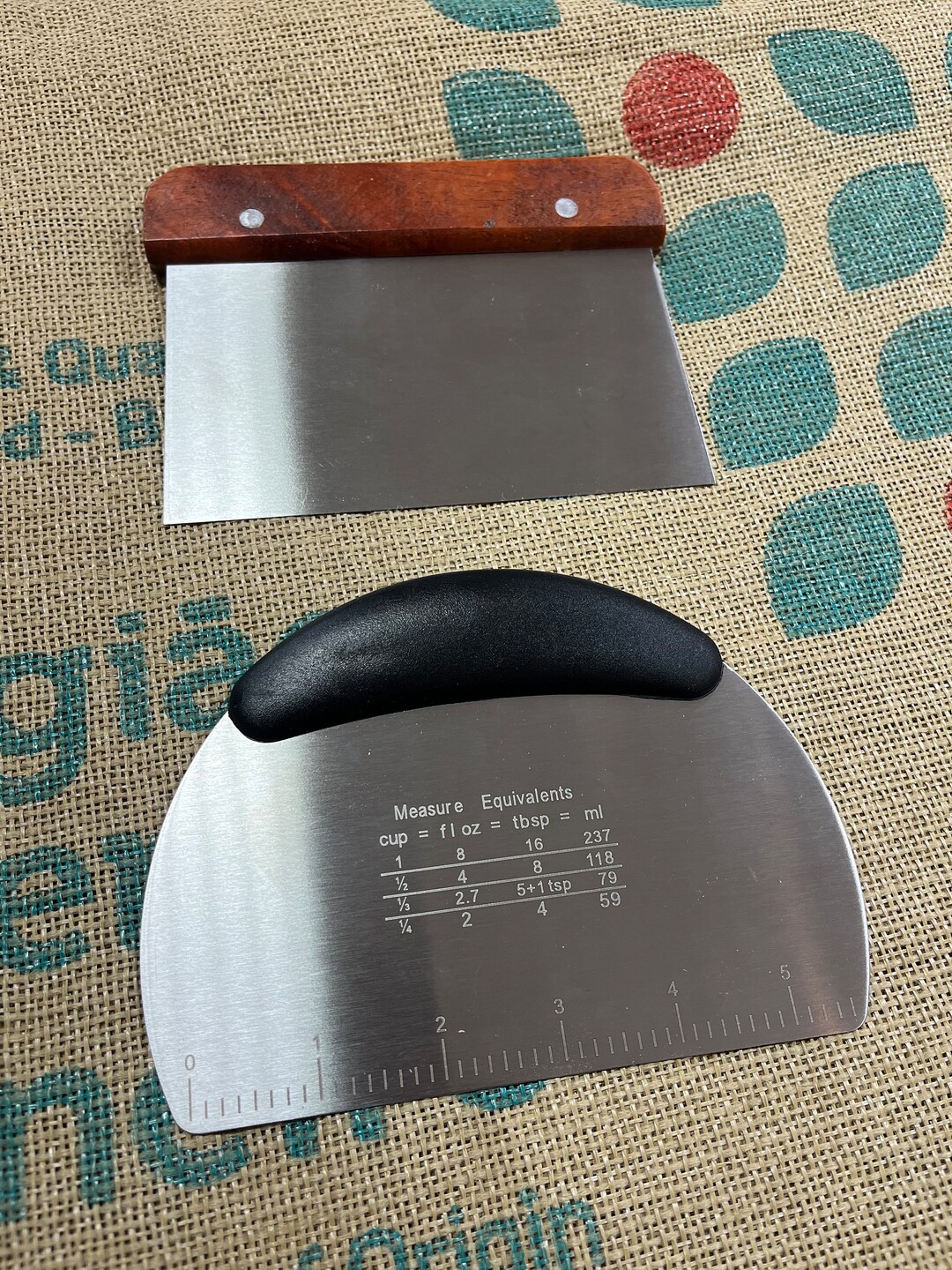 Metal Dough Scraper & Cutter Stainless Steel for Pizza, Bread, Pastry ...