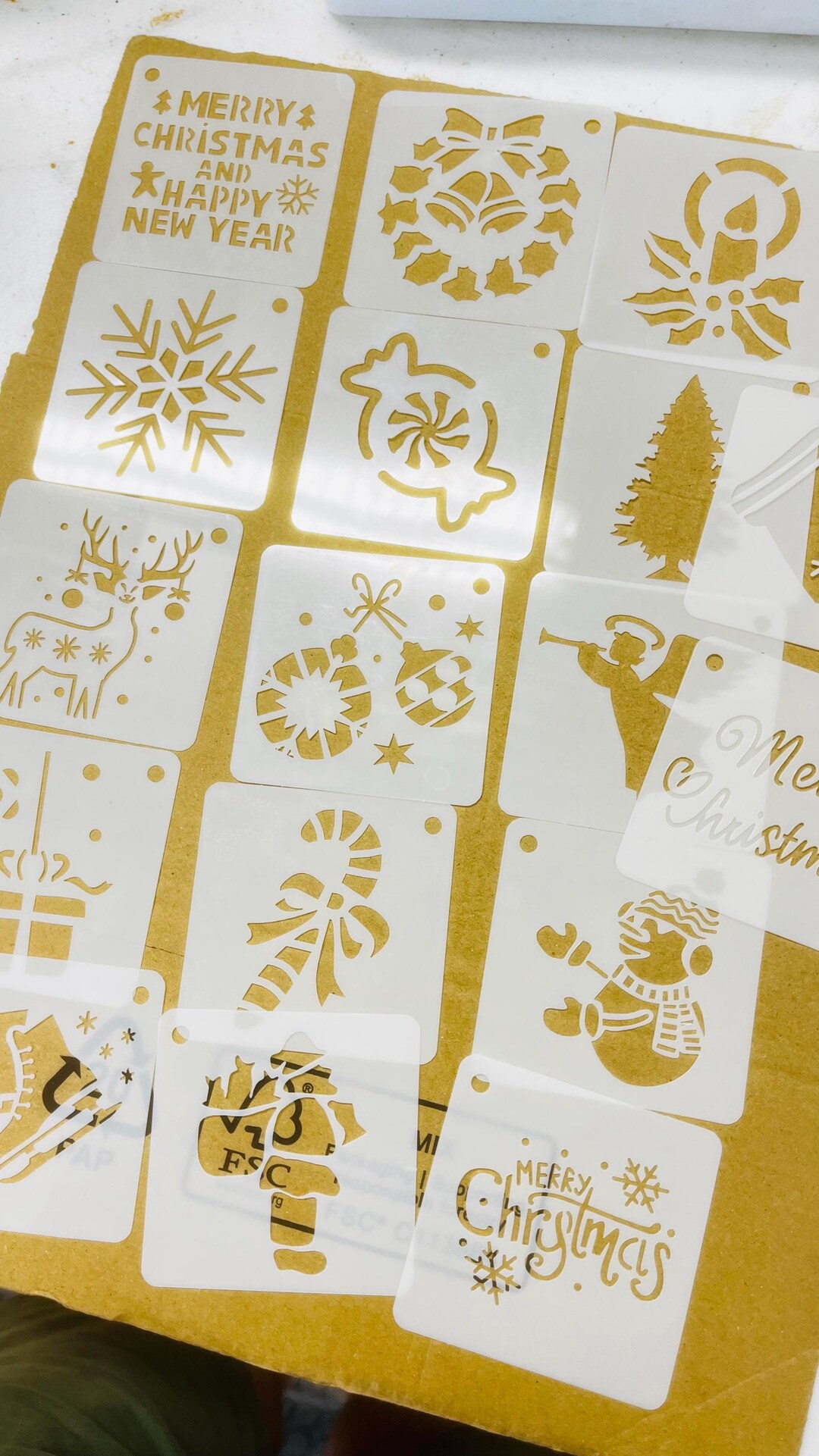 Christmas Stencils for Crafts Patterns Templates Art Set of 17 Nature ...