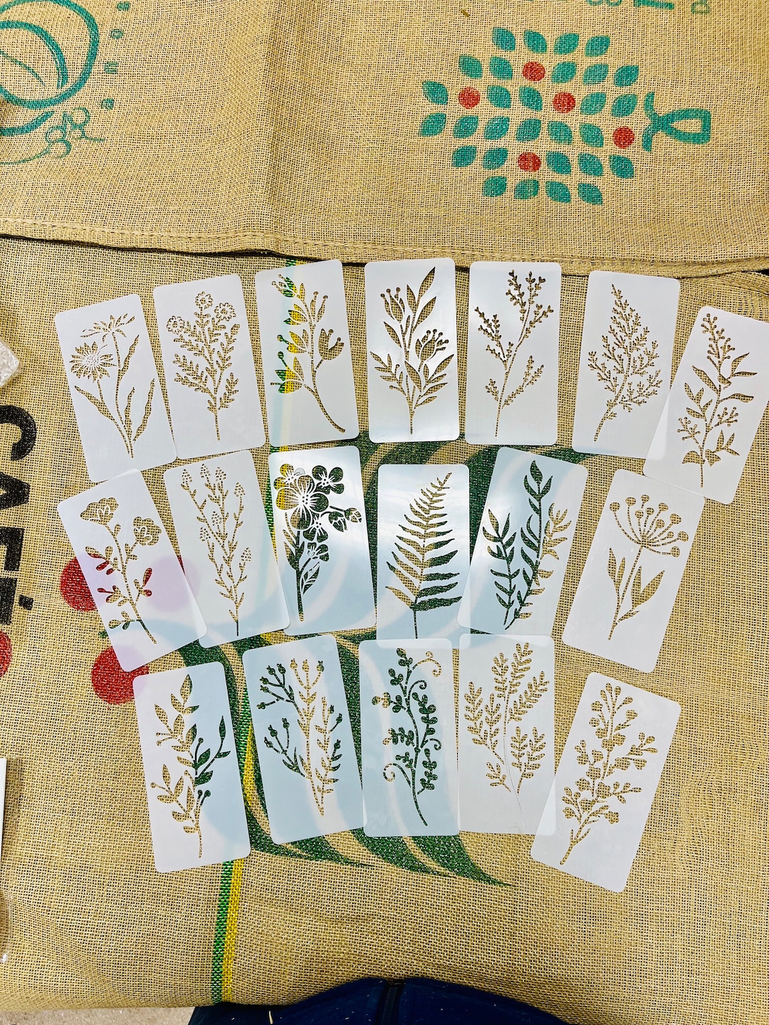 Botanical Grass & Leaf Stencils for Crafts Patterns Templates Art Set ...