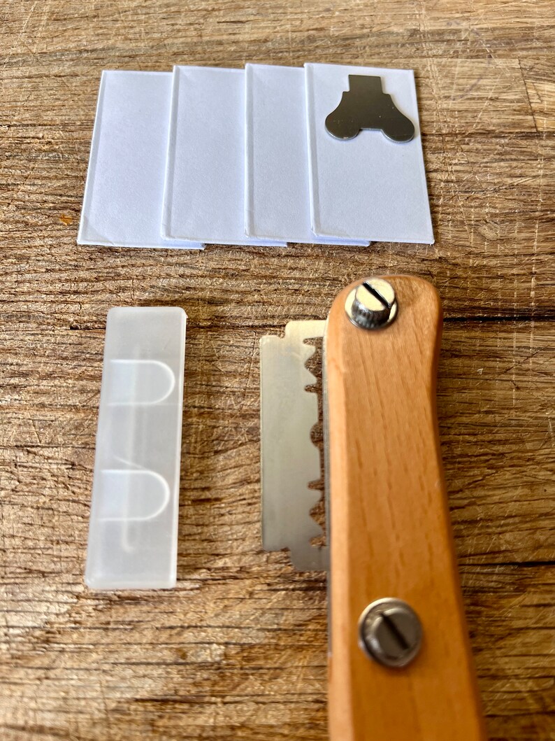 Wooden Bread Lame With Stainless Steel & Wood Handle Set With 5 ...