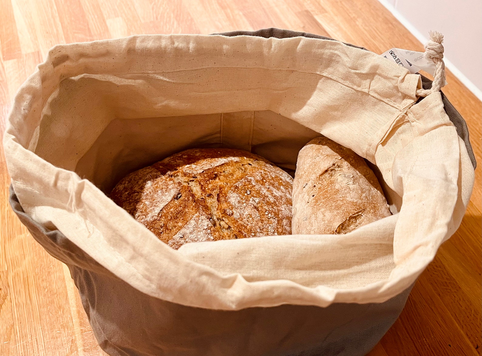 Natural Linen Fabric Bread Basket, Bread Basket With Cover and ...