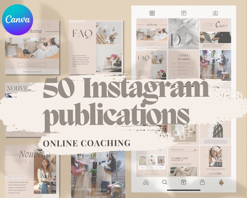Pack of 50 Instagram Templates | Minimalists for Coaches| Boost Your ...