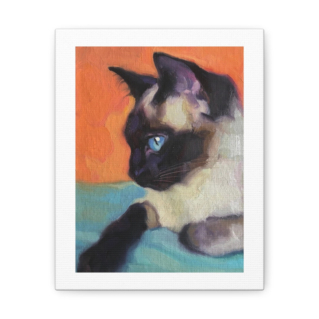Fine Art Print of a Siamese Cat on Stretched Canvasready to Hang Art ...
