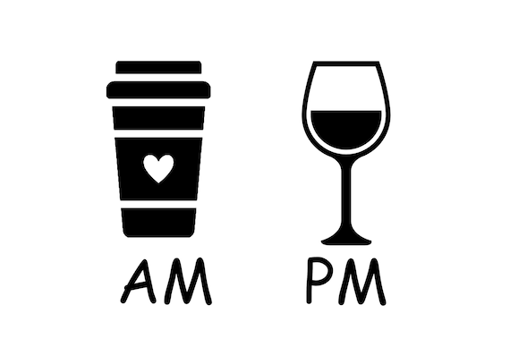 AM PM Coffee Wine Svgpng - Etsy