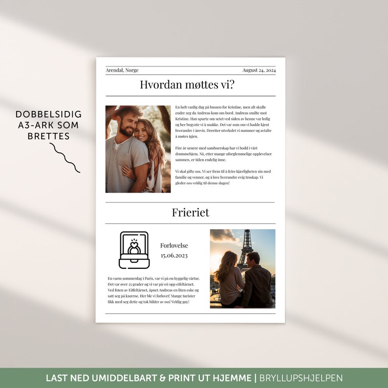 Bryllupsavis | Hold Av Datoen | Invitasjon | Magasin | Blad | Mal ...